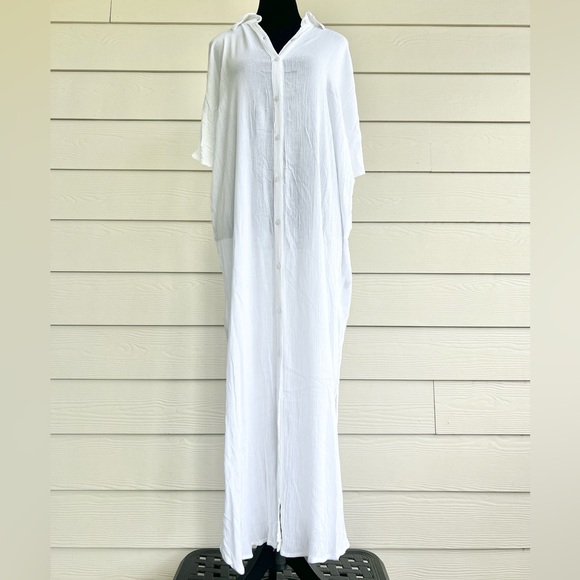Raviya | Swim | Raviya Womens Buttondown Maxi Dress Coverup White ...
